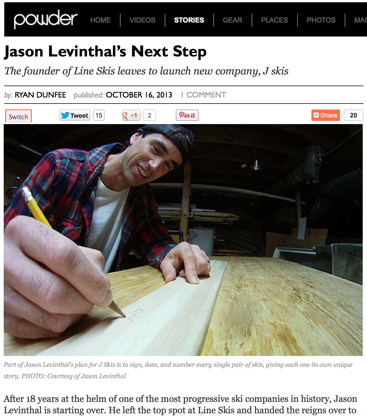 Powder magazine interview | Jason Levinthal